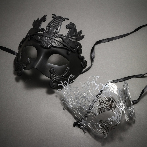 ILOVEMASKS | Accessories | Couples Masquerade Masks Greek Roman Swan ...